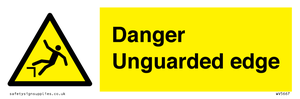 Danger Unguarded edge from Safety Sign Supplies