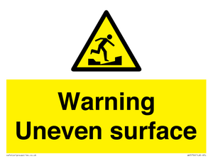 Warning Uneven surface from Safety Sign Supplies