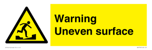 Warning Uneven surface from Safety Sign Supplies