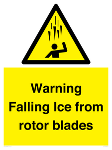 Warning Falling Ice from rotor blades from Safety Sign Supplies