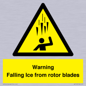 Warning Falling Ice from rotor blades from Safety Sign Supplies
