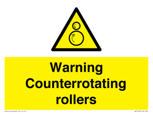 Warning Counterrotating rollers from Safety Sign Supplies