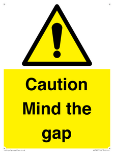 Caution Mind the gap from Safety Sign Supplies