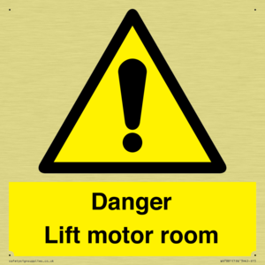 Danger Lift motor room from Safety Sign Supplies