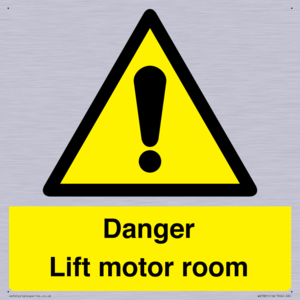 Danger Lift motor room from Safety Sign Supplies