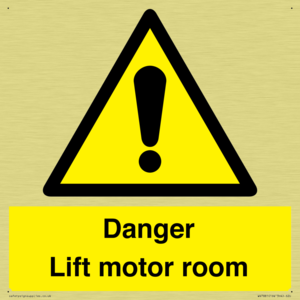 Danger Lift motor room from Safety Sign Supplies