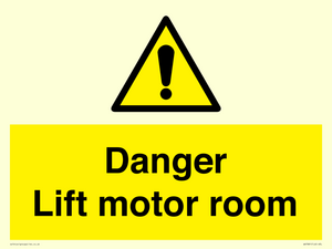 Danger Lift motor room from Safety Sign Supplies