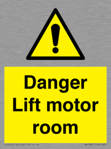Danger Lift motor room from Safety Sign Supplies