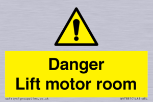 Danger Lift motor room from Safety Sign Supplies