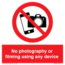 No photography or filming using any device from Safety Sign Supplies