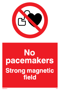 No pacemakers from Safety Sign Supplies