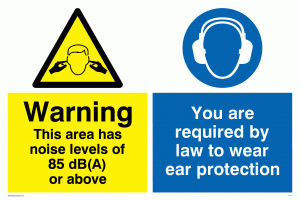 Noise level 85db or above from Safety Sign Supplies