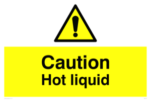 Caution Hot liquid from Safety Sign Supplies