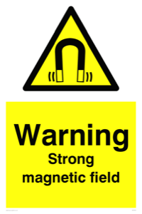 Warning Strong magnetic field from Safety Sign Supplies