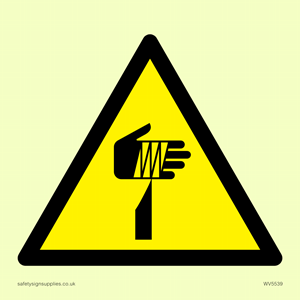 Warning Sharp symbol from Safety Sign Supplies