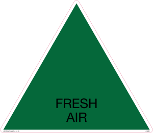 Fresh Air - Duct Identification Triangle (Text) from Safety Sign Supplies