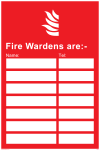 Fire Wardens information Sign from Safety Sign Supplies