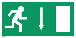 arrow down & running man symbol only - safety sign from Safety Sign ...